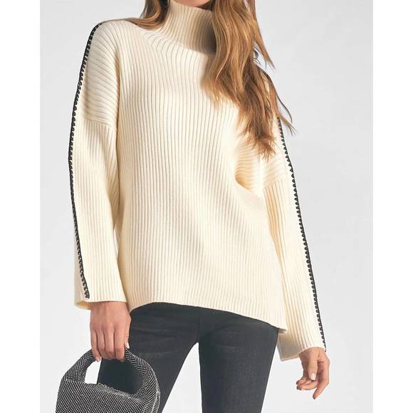 Elan | Sweaters | New Elan Mock Neck Turtleneck Sweater In Off White ...